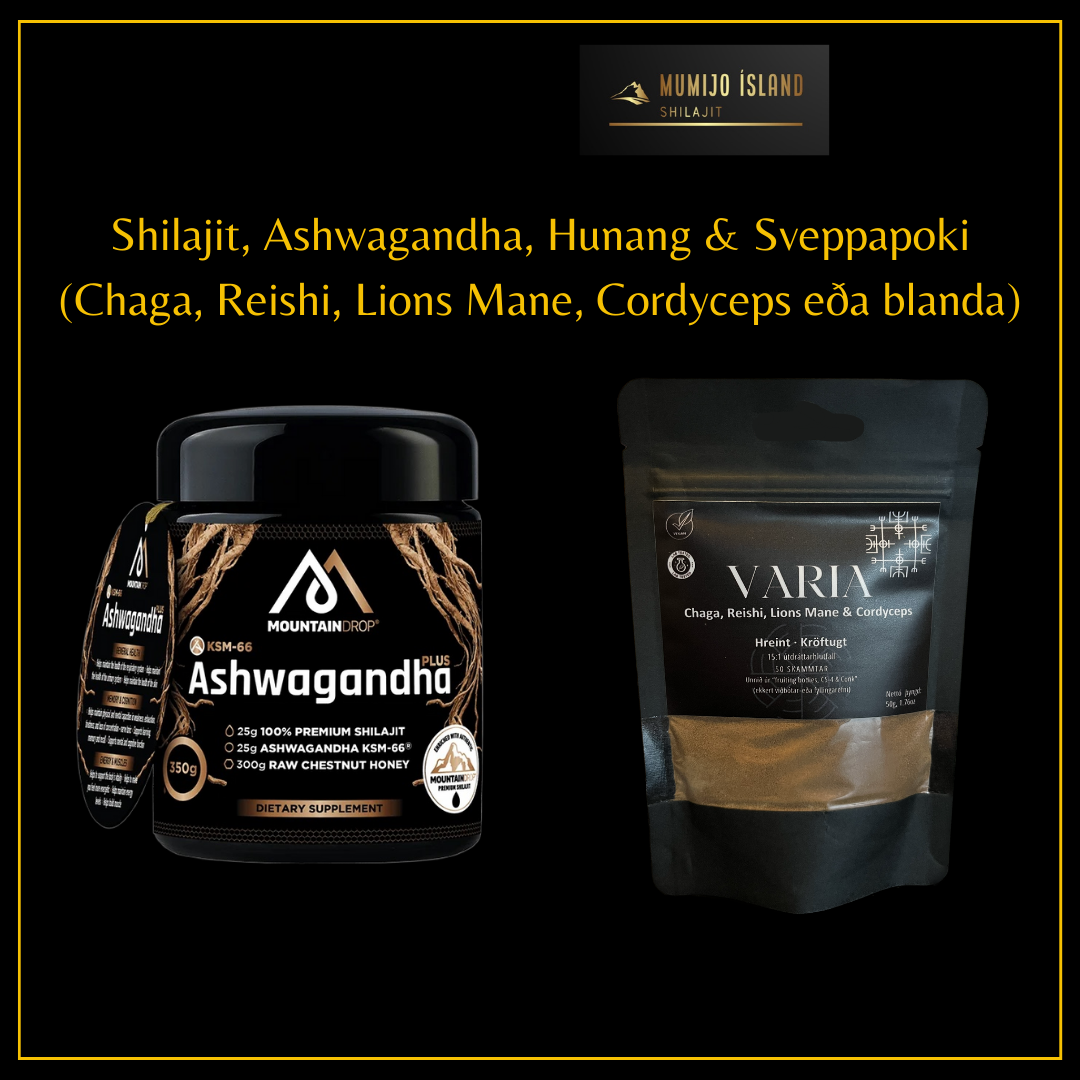Hámarks þol og styrkur (Ashwagandha, Shilajit, kastaníu hunang og 50g ...